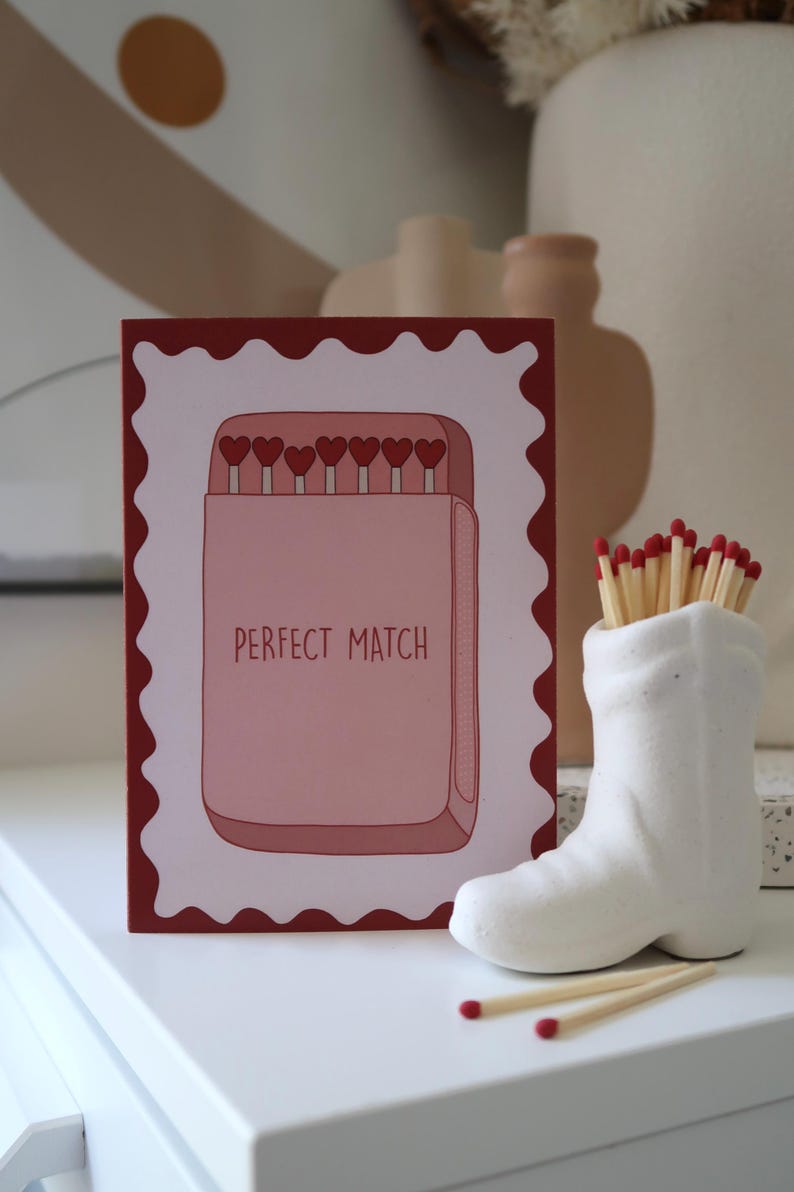 Perfect Match Card | Love Card, Valentine's Day Gift, Anniversary Card ...
