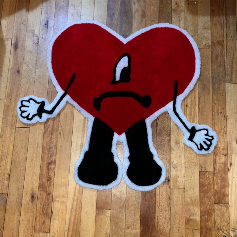 Bad Bunny Heart Logo Rug - Etsy