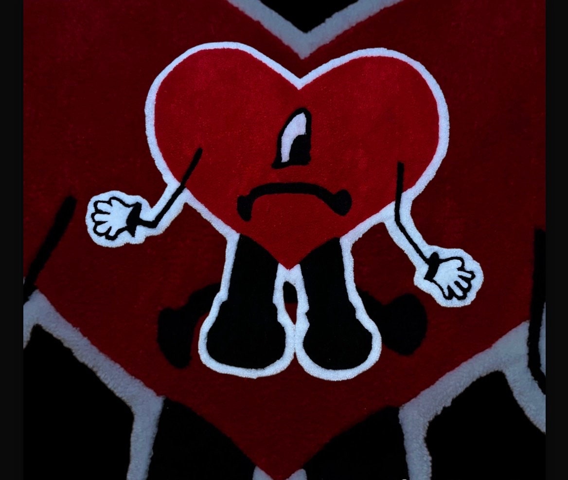 Bad Bunny Heart Logo Rug - Etsy
