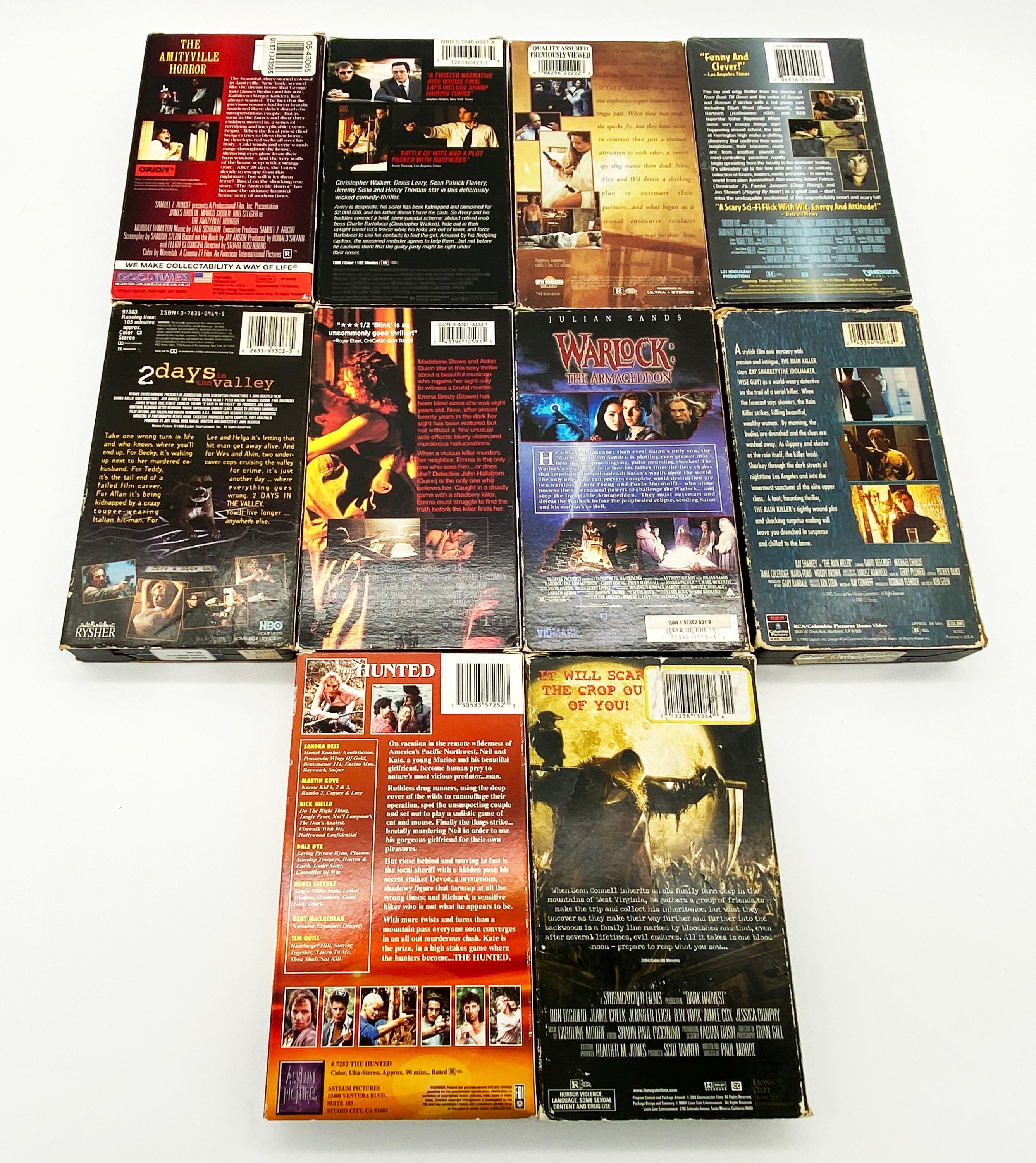 Lot of 10 Horror VHS Tapes W/ Original Boxes tested Scary Horror Free ...