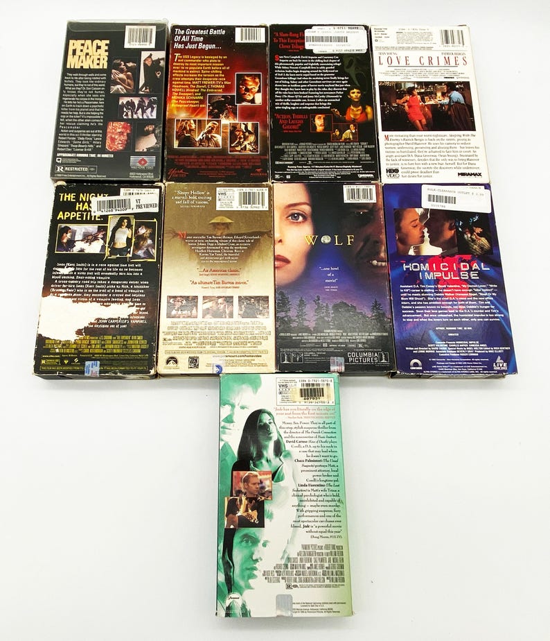 Lot of 9 Horror VHS Tapes W/ Original Boxes tested Scary Horror Free ...