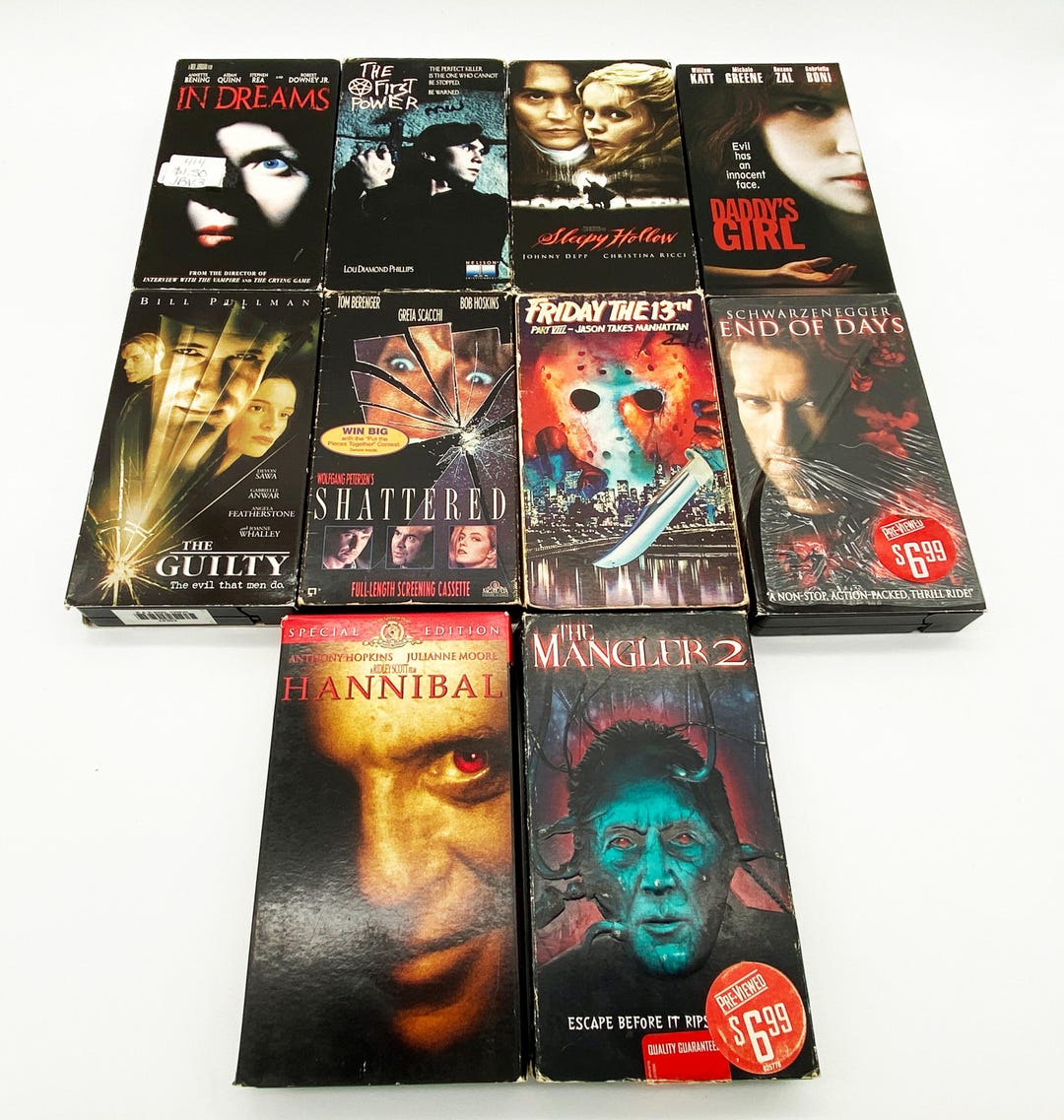 Lot of 10 Horror VHS Tapes W/ Original Boxes tested Scary Horror Free ...