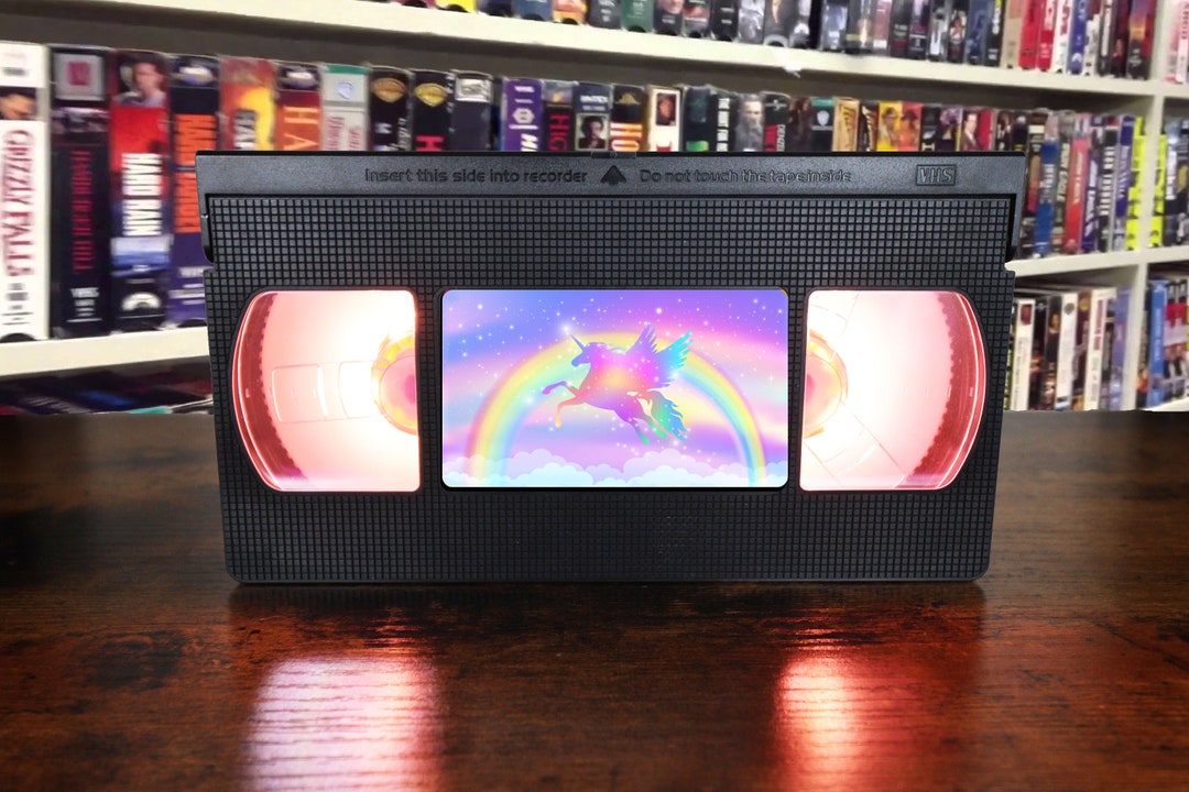 Rainbow Unicorn VHS Lamp + Remote - Etsy