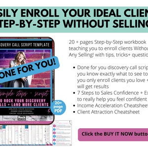 Discovery Call Script Planner for Service Providers Done for You With Workbook to Easily Enroll ...