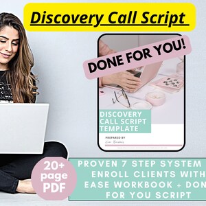 Discovery Call Script Planner for Service Providers Done for You With Workbook to Easily Enroll ...
