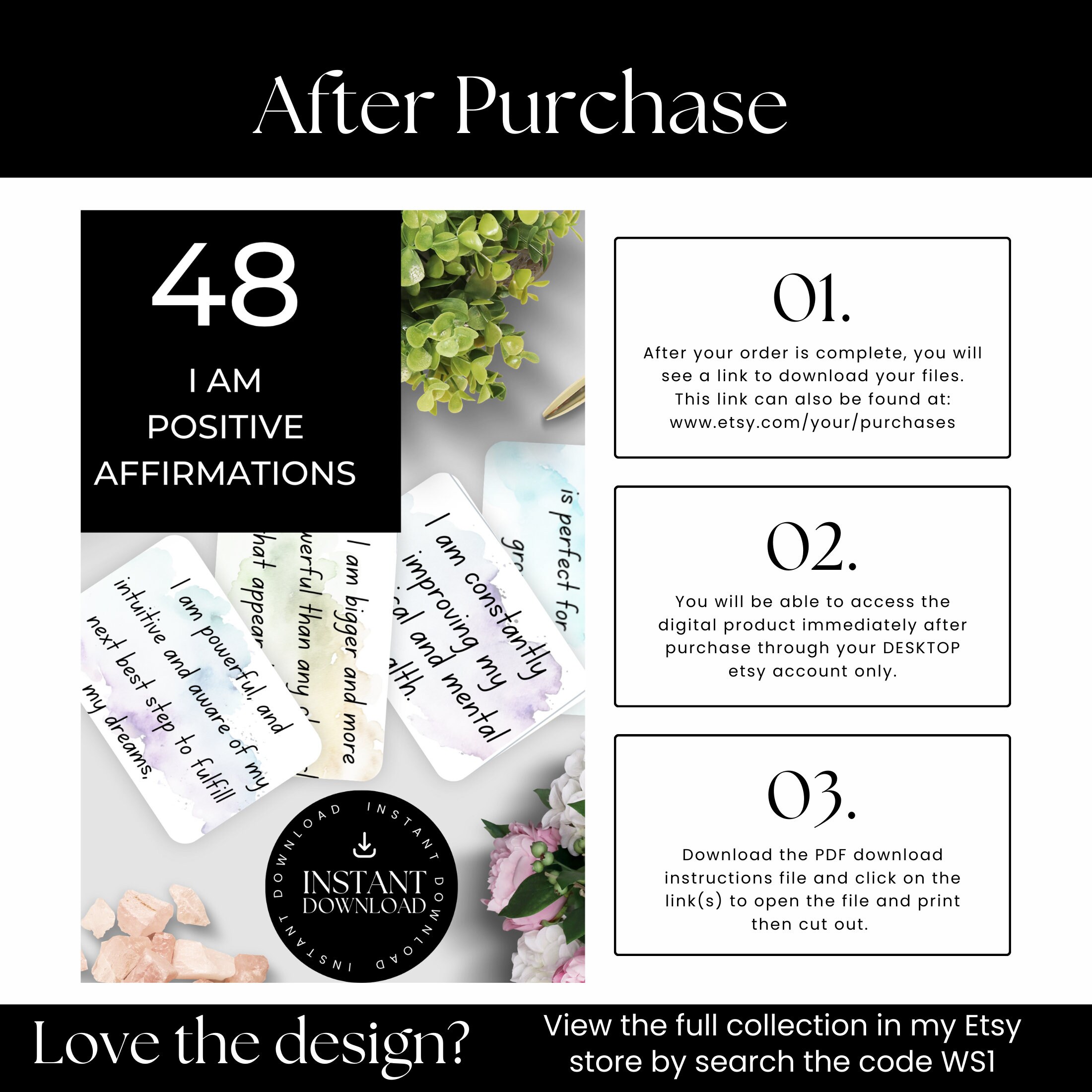 I Am Affirmation Cards Printable Mindfulness Cards Self Care Printables ...