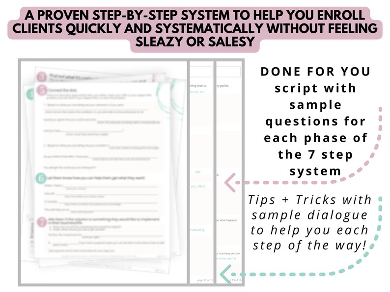 Discovery Call Script Planner for Service Providers Done for You With Workbook to Easily Enroll ...
