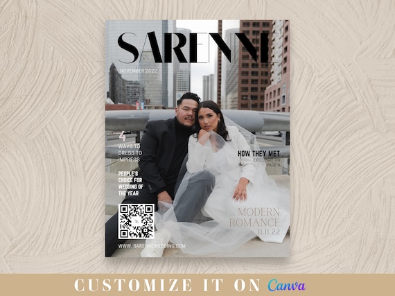 Wedding Magazine Invite Instant Download. Use Canva to Edit 8 - Etsy