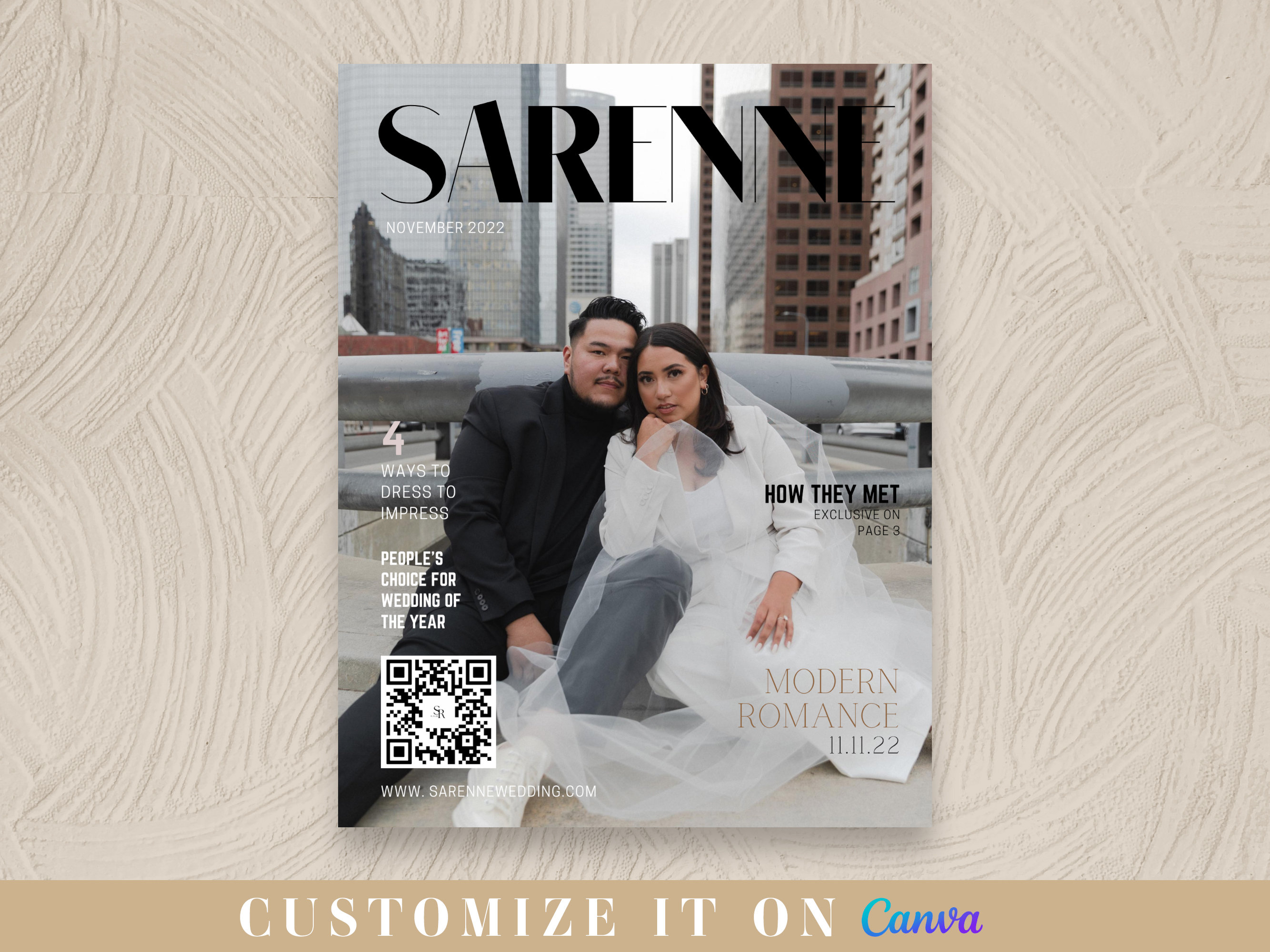 Wedding Magazine Invite- Instant Download. Use Canva to Edit 8 Page ...