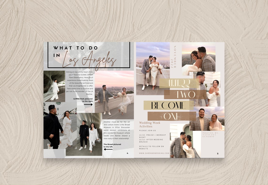 Wedding Magazine Invite- Instant Download. Use Canva to Edit 8 Page ...