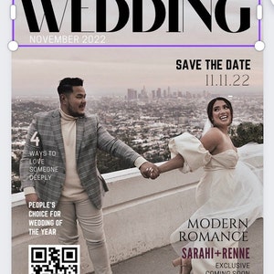 Wedding Magazine Save the Date- Instant Download. Use Canva to Edit ...