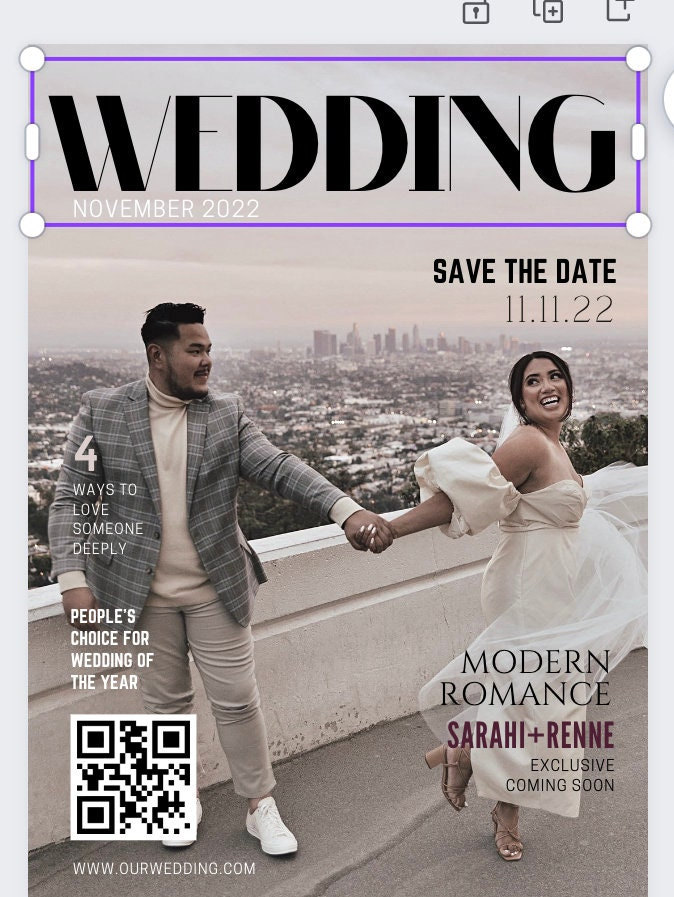 Wedding Magazine Save the Date- Instant Download. Use Canva to Edit ...