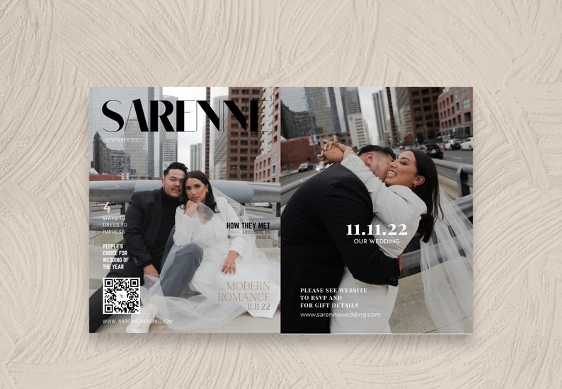 Wedding Magazine Invite- Instant Download. Use Canva to Edit 8 Page ...