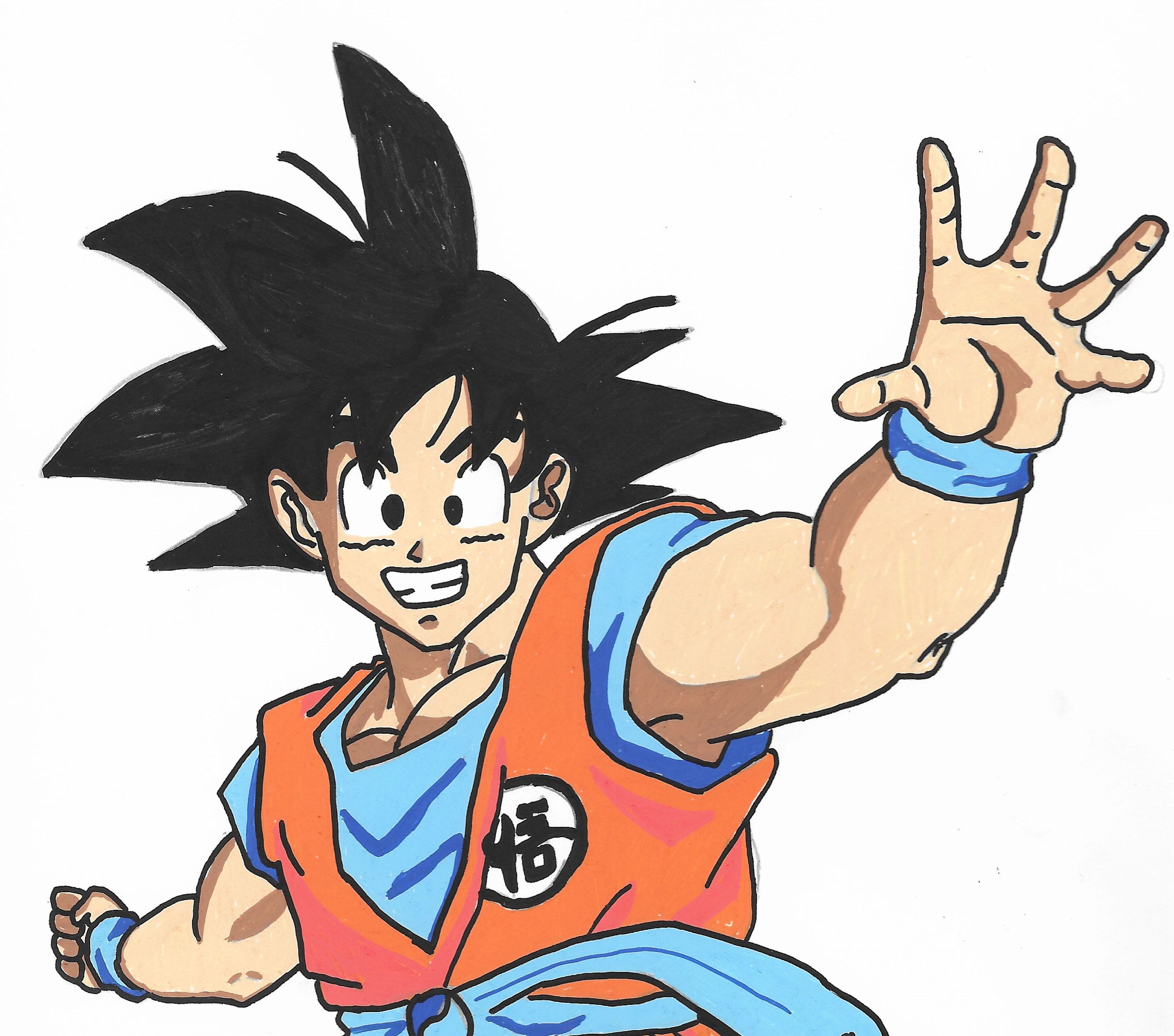 Dragonball Z Goku Anime, Digital Print, Anime, Hand Drawn, Cartoon ...