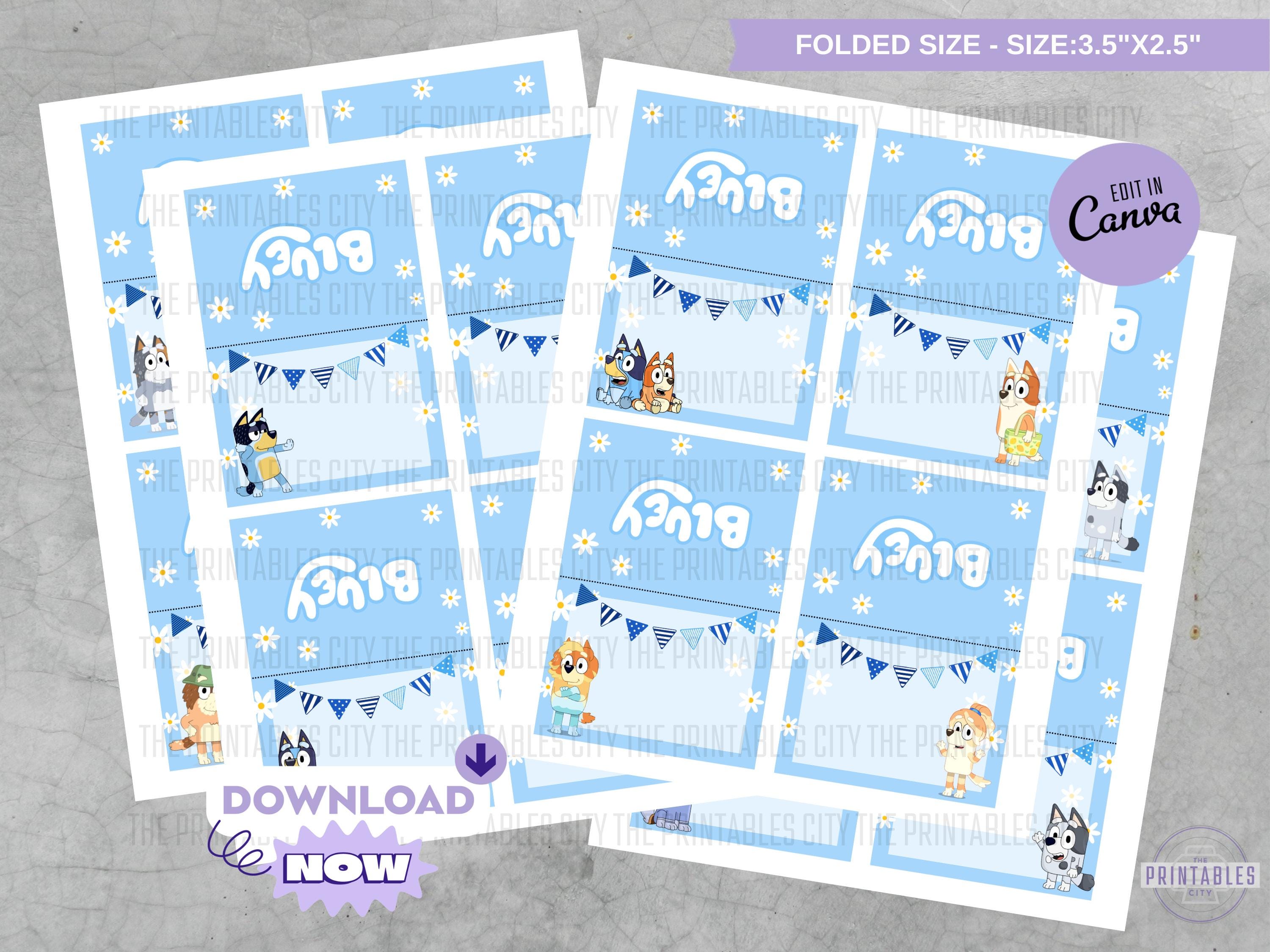 INSTANT Download Editable Food Tent, Bluey Place Cards, Bluey Food Tent ...