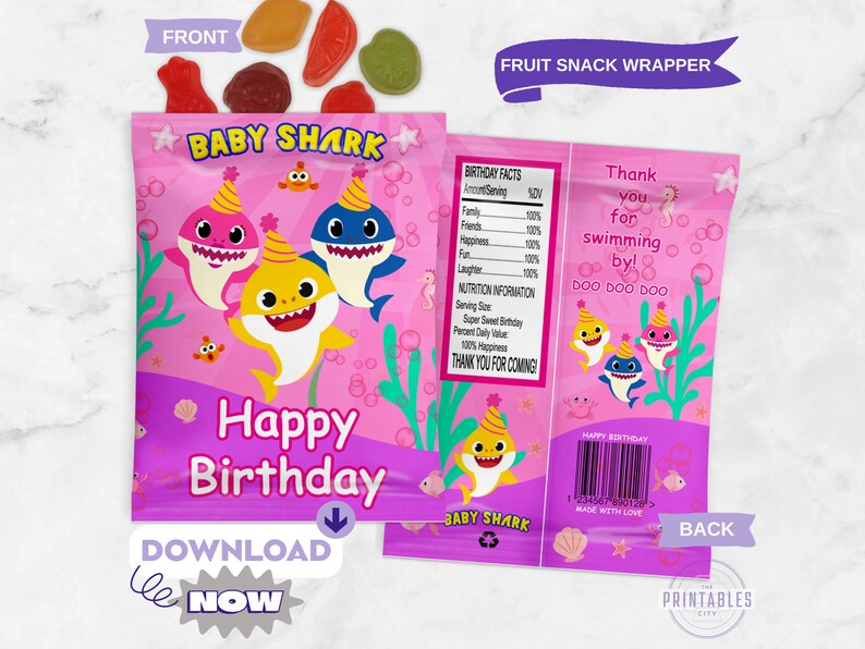 Instant Download Baby Shark Printables, Baby Shark Party Package, Kids ...