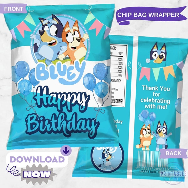 Bluey Chip Bag Template - Etsy