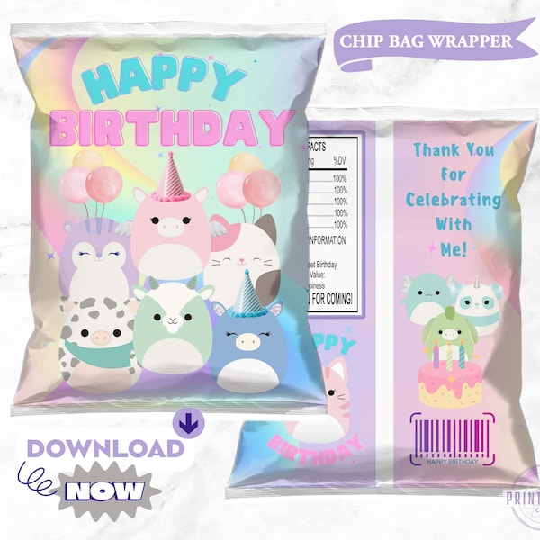 Squishmallow Birthday Favor Bags - Etsy