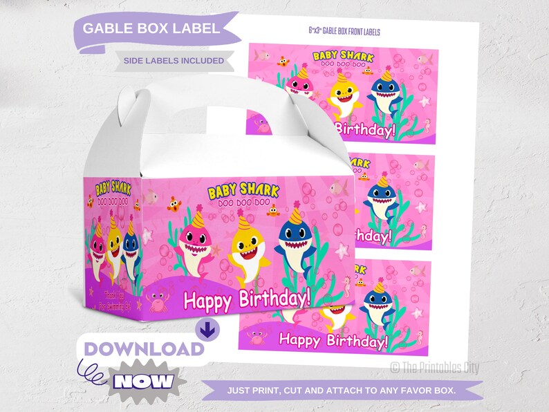 Instant Download Baby Shark Printables, Baby Shark Party Package, Kids ...