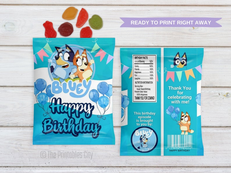 Bluey Fruit Snacks for Birthday Party, Kids Birthday Printable ...