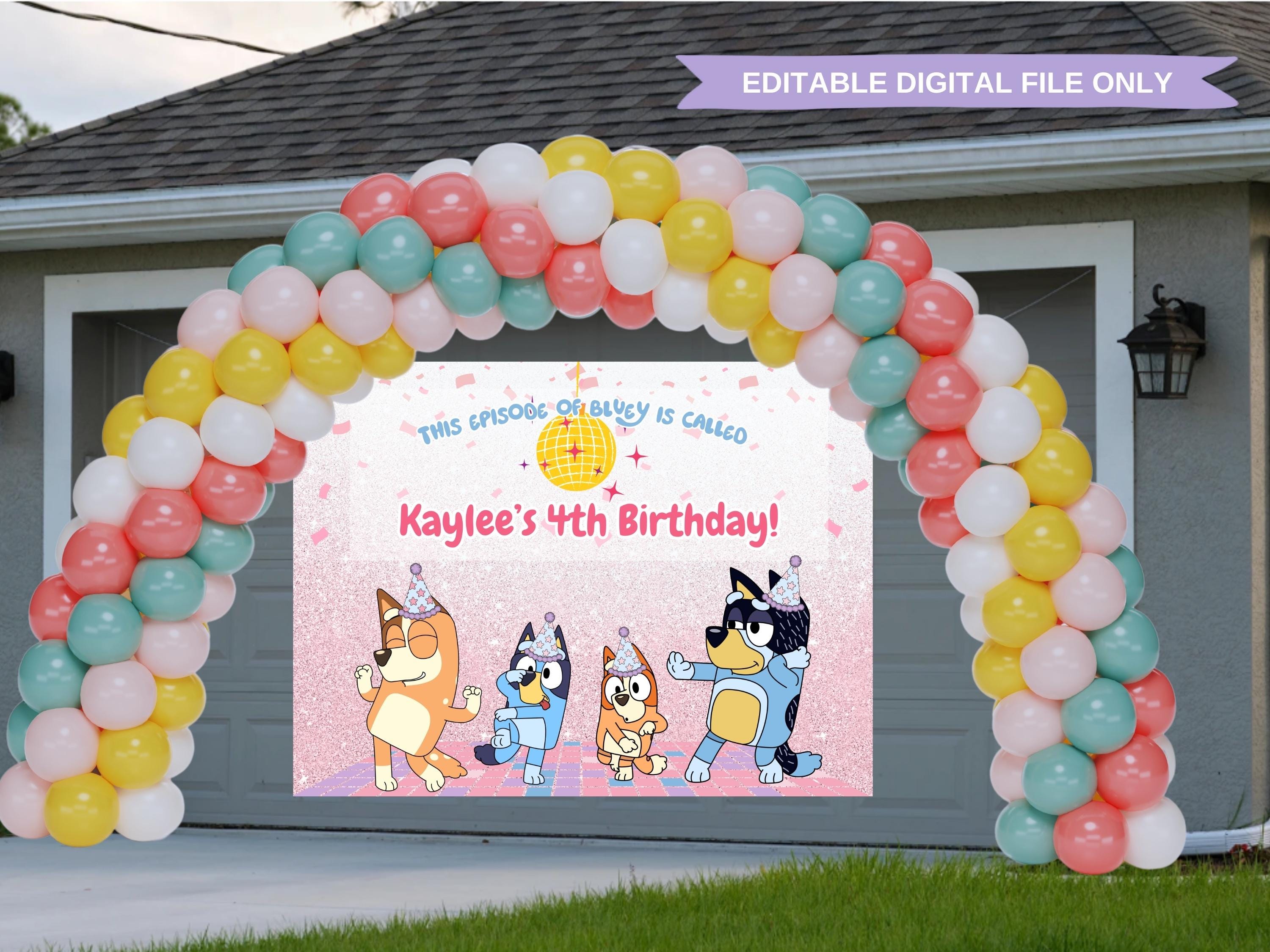 Editable Bluey Birthday Banner, Bluey Party Decor, Kids Birthday Banner ...