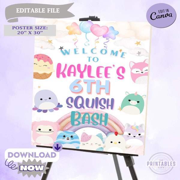 Squishmallow Welcome Sign - Etsy