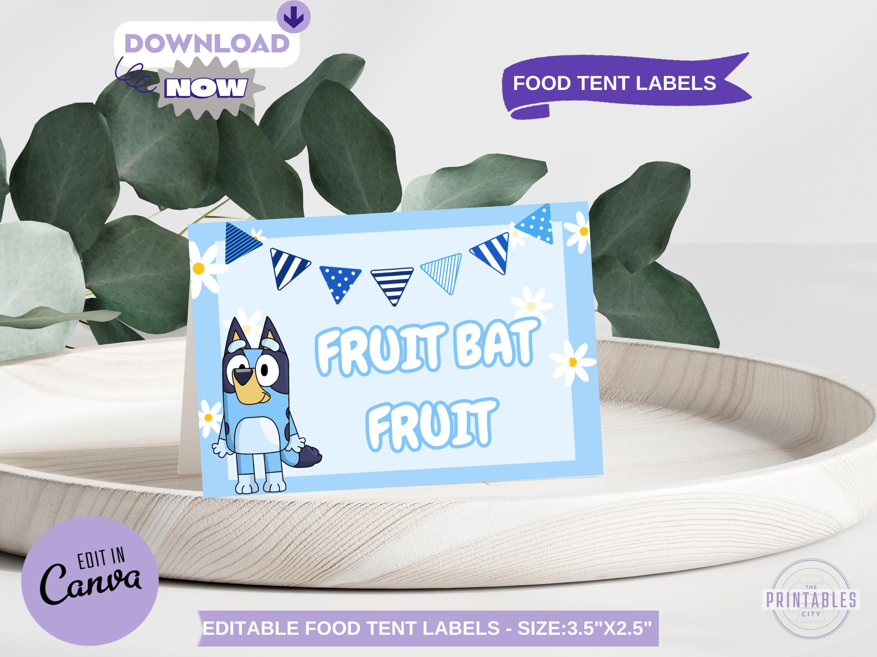 INSTANT Download Editable Food Tent, Bluey Place Cards, Bluey Food Tent ...