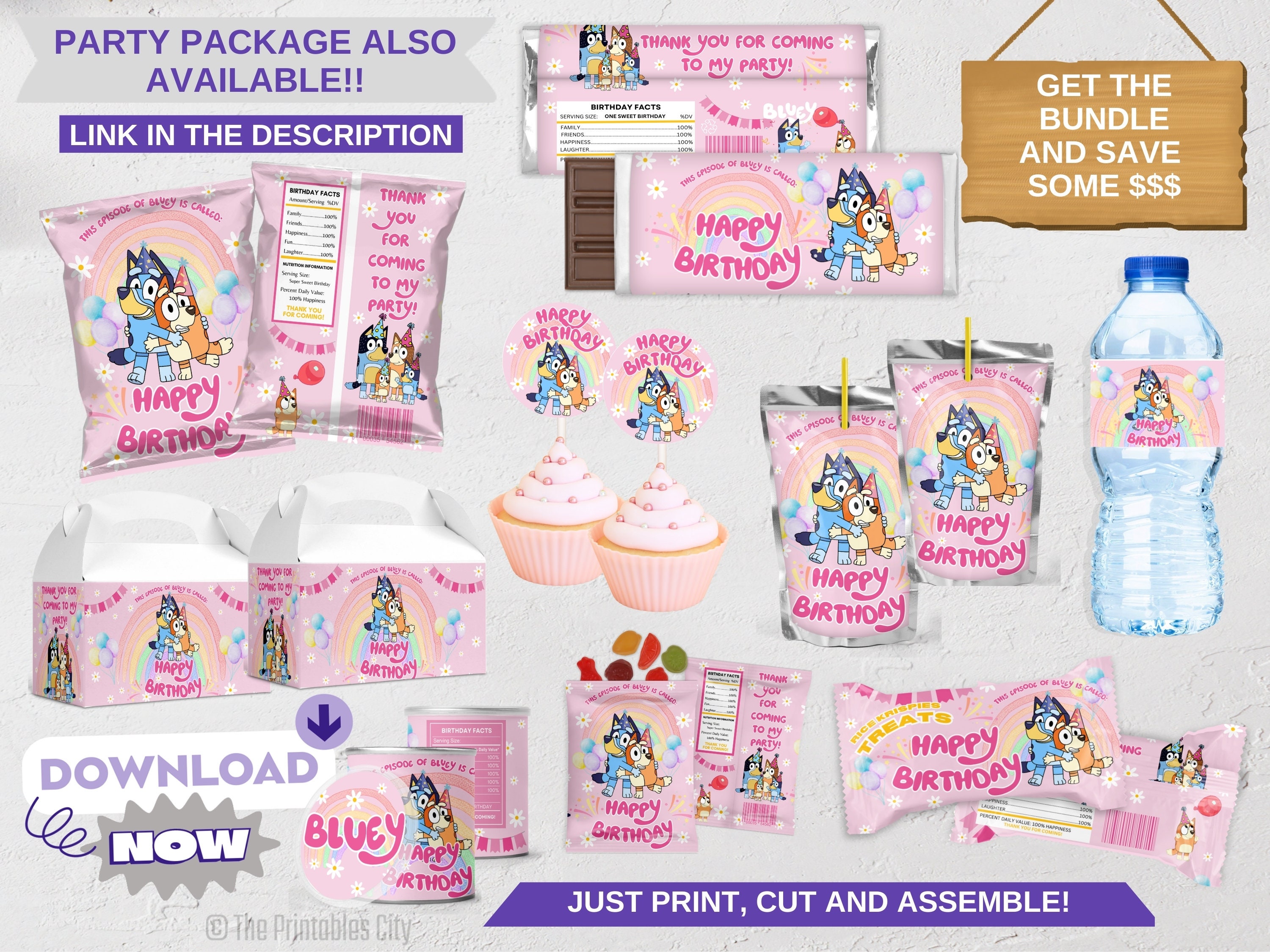 INSTANT DOWNLOAD Bluey Chip Bag, Bluey Birthday Party Decor, Bluey ...