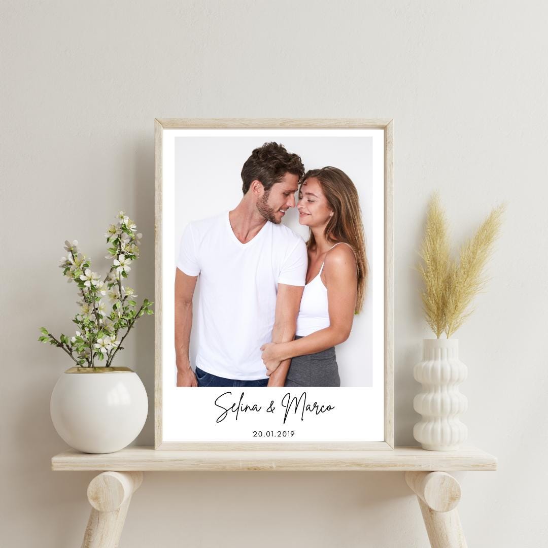 Personalized Couple Collage Poster Names and Date Romantic Gift for ...