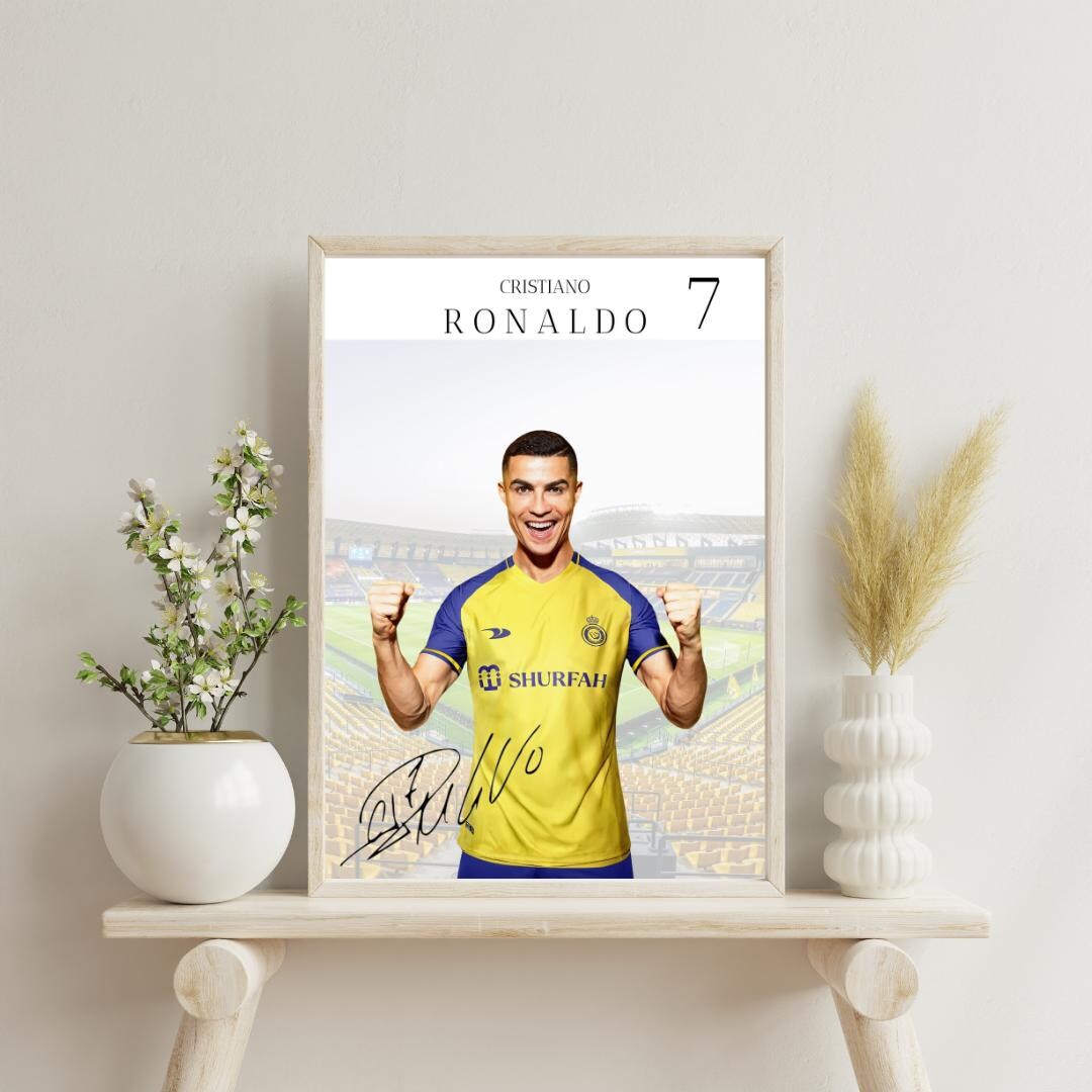 Cristiano Ronaldo Print, Cristiano Ronaldo Poster, Football Gift ...