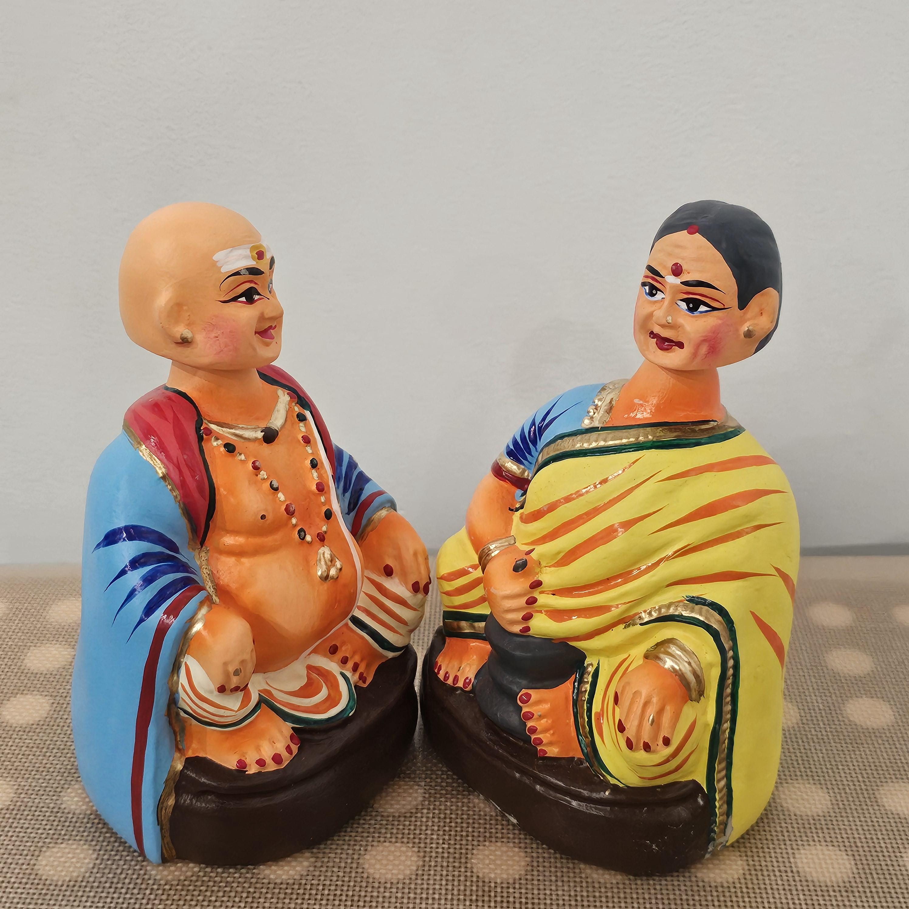 Taata Bamma Couple Head Nodding/ Bobble Head Toys - Budda Buddi Pair ...