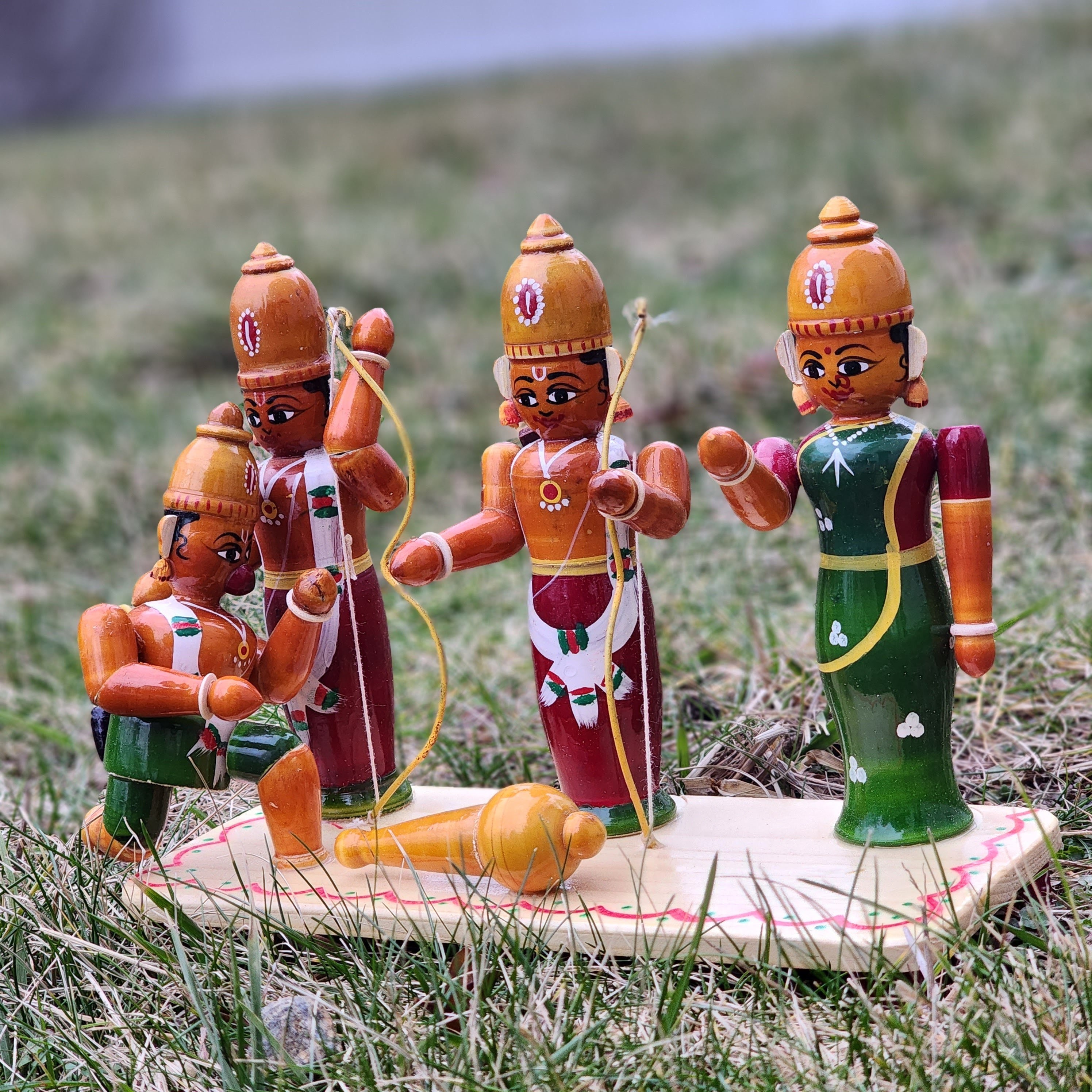 Lord Shri Ram With His Parivaram Etikoppaka Doll - Etsy Australia