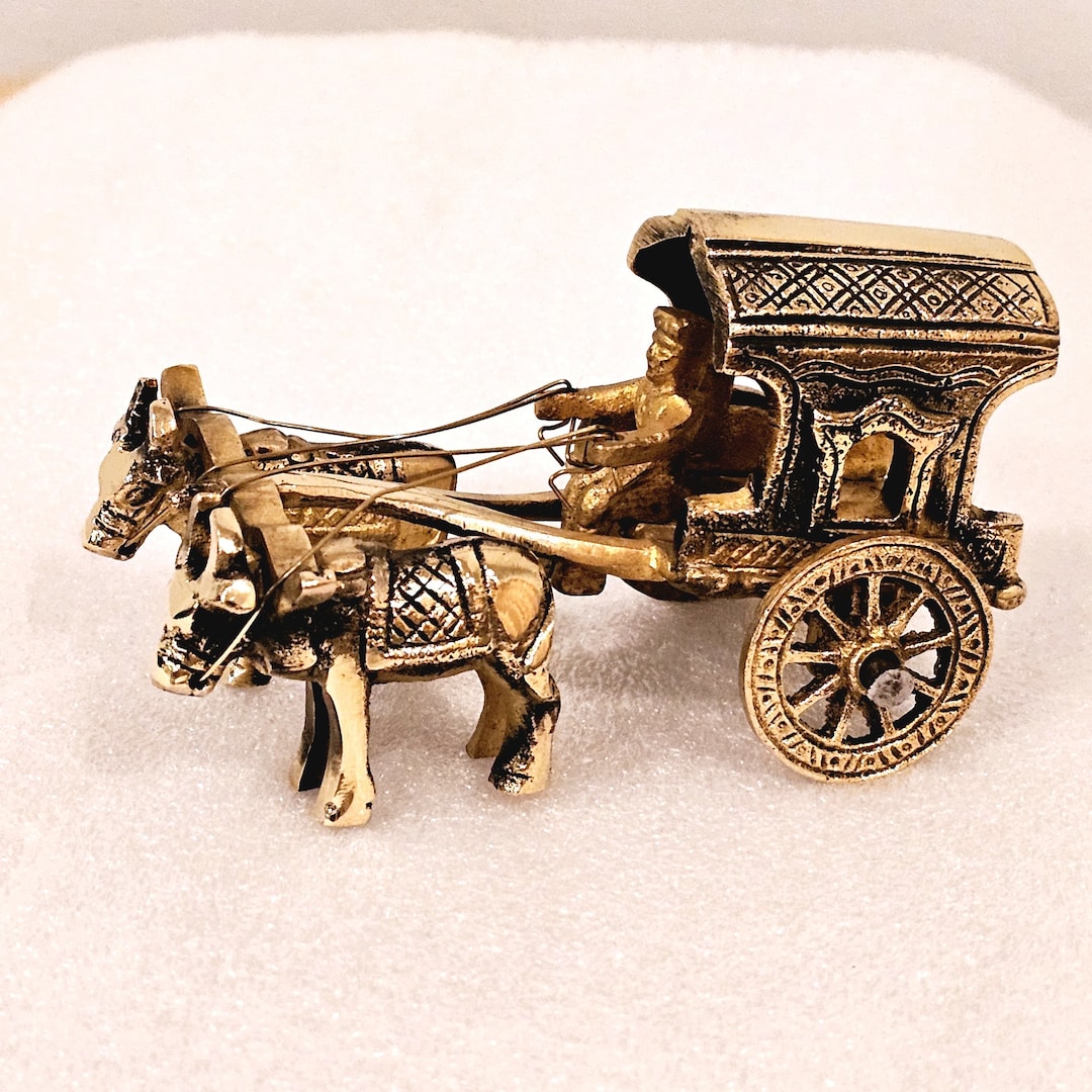Miniature Bullock Cart Made of Brass | Home Decor | House Warming Gift ...