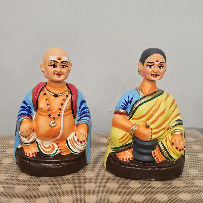 Taata Bamma Couple Head Nodding/ Bobble Head Toys - Budda Buddi Pair ...