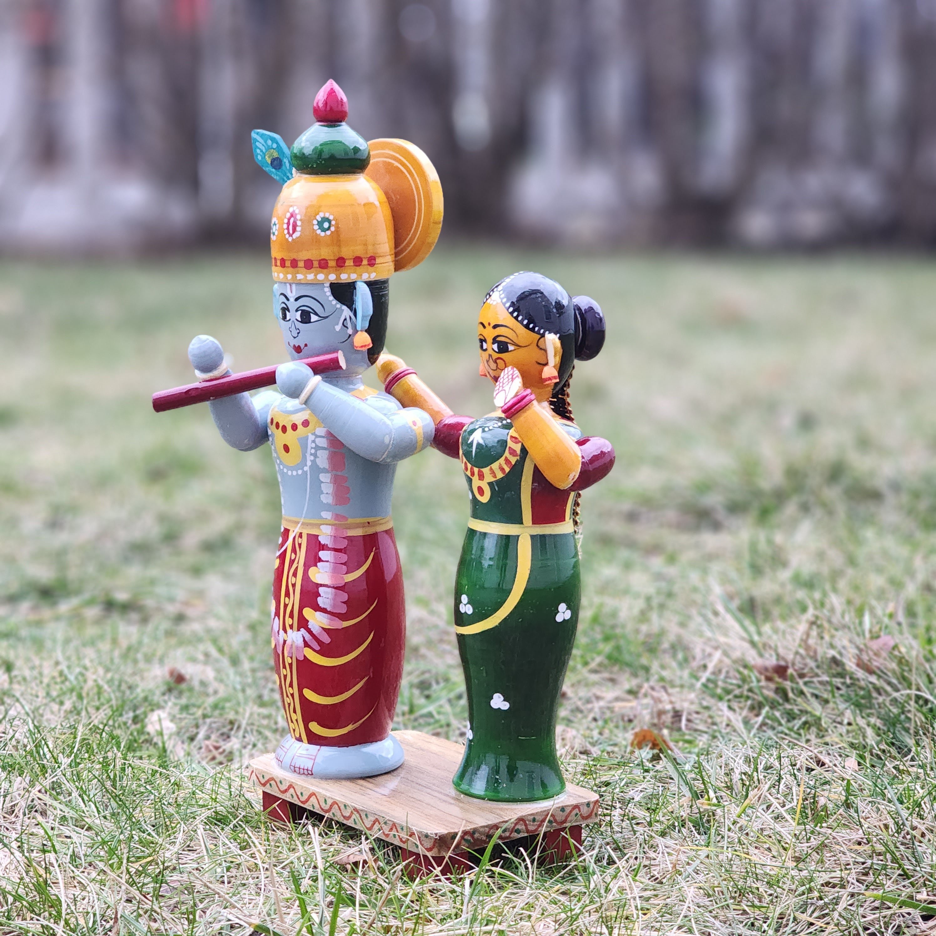 Sri Krishna and Radha Etikoppaka Doll - Etsy