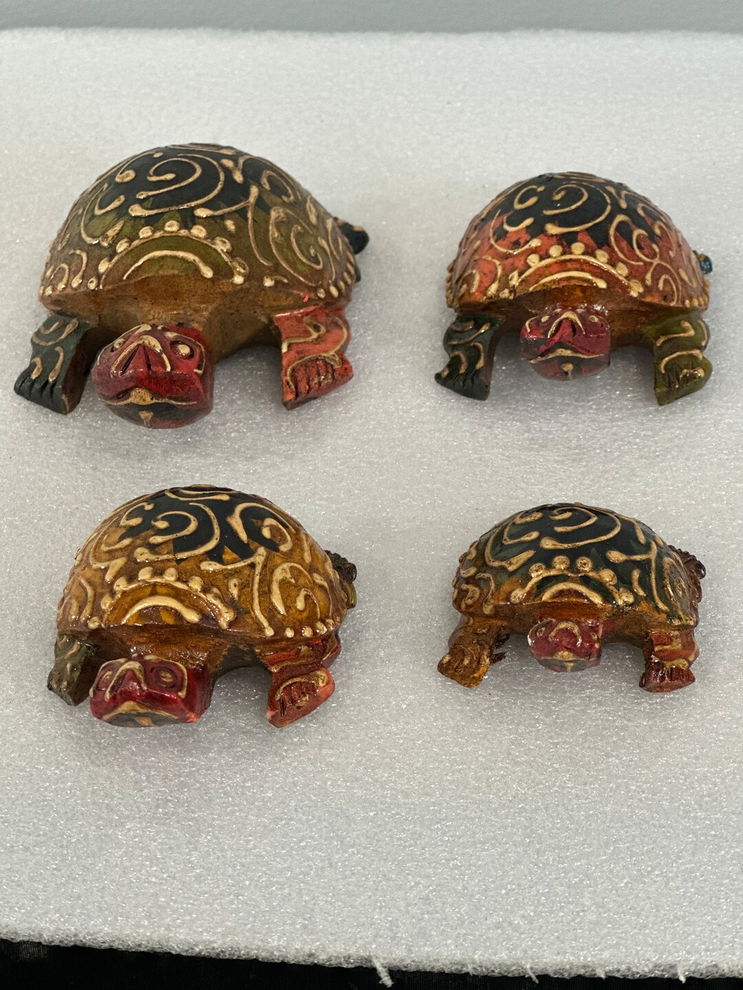 Cute Wooden Turtle Family of Four. | Kondapalli - Etsy