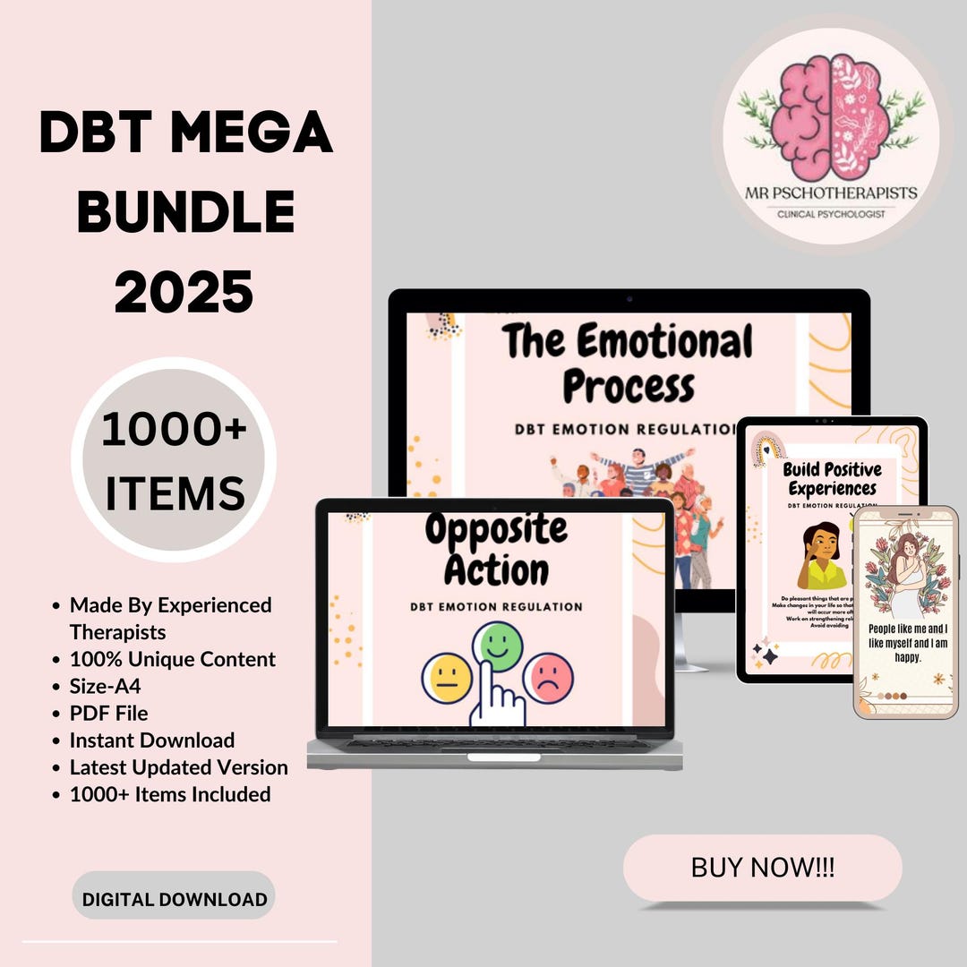 DBT Mega Bundle, 1000 Items DBT Coping Skills Posters Flashcards ...