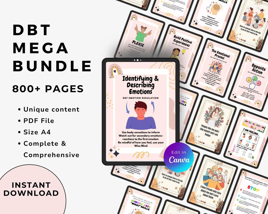 DBT MEGA BUNDLE, Dbt Skills, Dbt Workbook, Therapy Worksheet ...