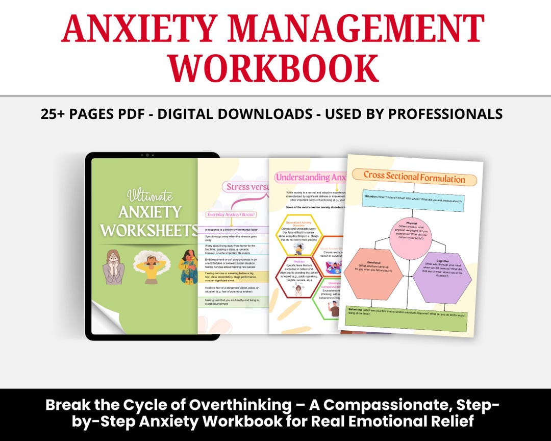 ANXIETY MEGA BUNDLE, Anxiety Worksheets, Worksheets for Teens Adults ...