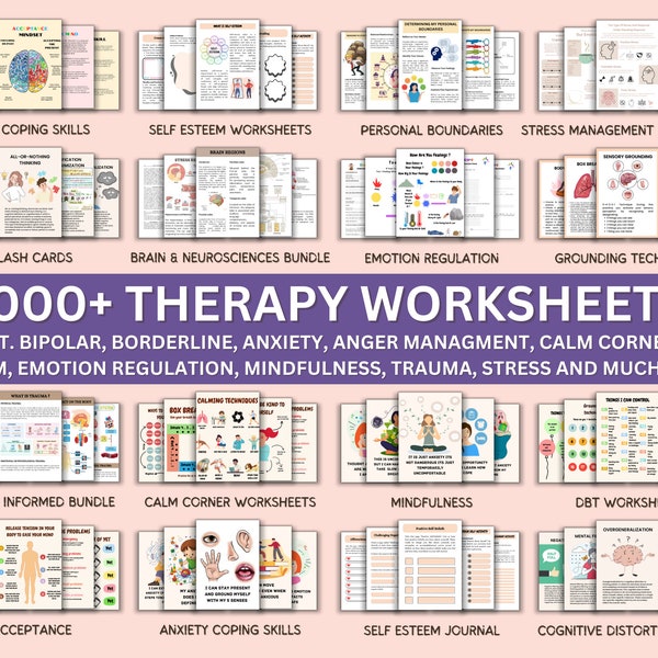Therapy Worksheet - Etsy