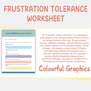 Frustration Tolerance Workbook for Kids, Emotional Regulation ...