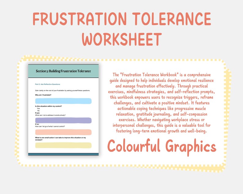 Frustration Tolerance Workbook for Kids, Emotional Regulation ...