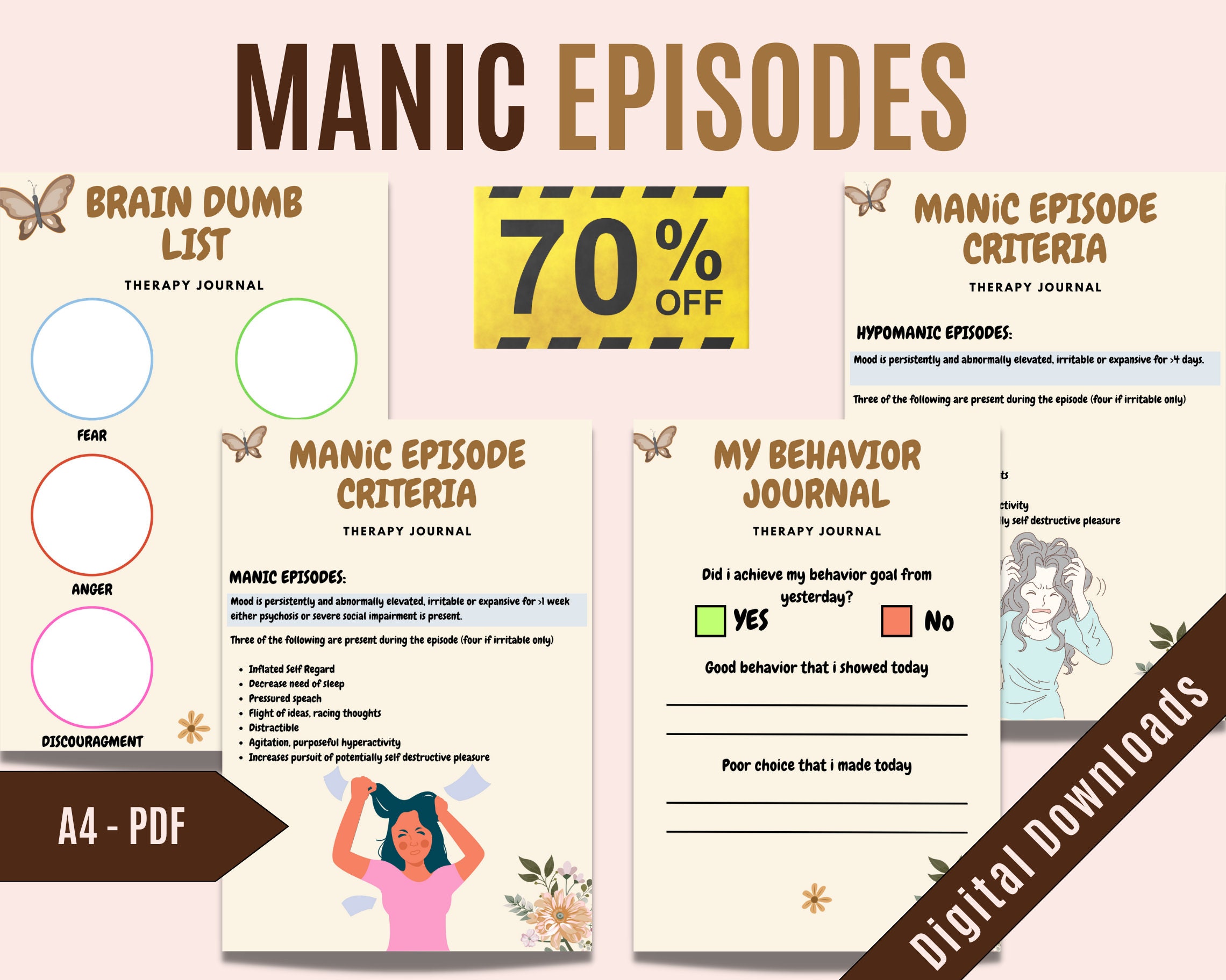 Bipolar Disorder Therapy Journal: Mental Health, DBT Bundle, Depression ... Bipolar Disorder Therapy Journal: Mental Health, DBT Bundle, Depression ...