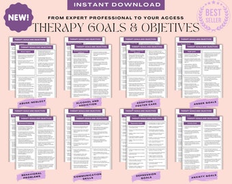 Therapy Goals and Objectives Bundle, Clinical Therapy Notes, Therapist ...