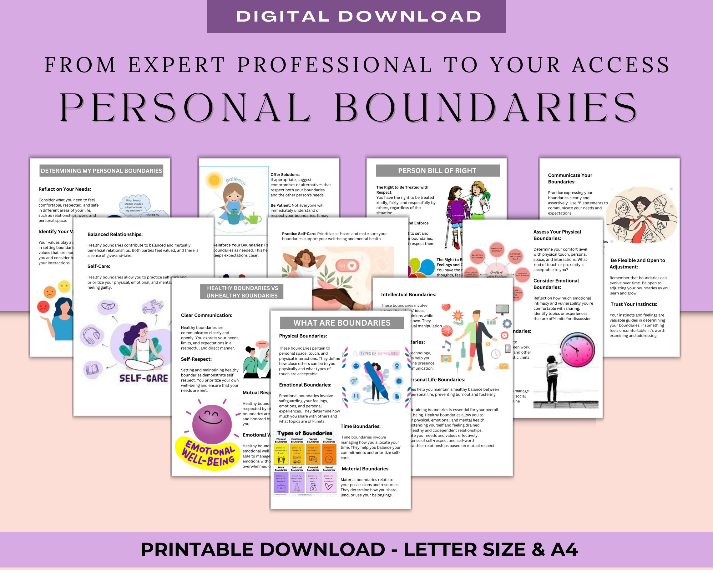 Personal Boundary Worksheets, Therapy Worksheets, Personal Space ...