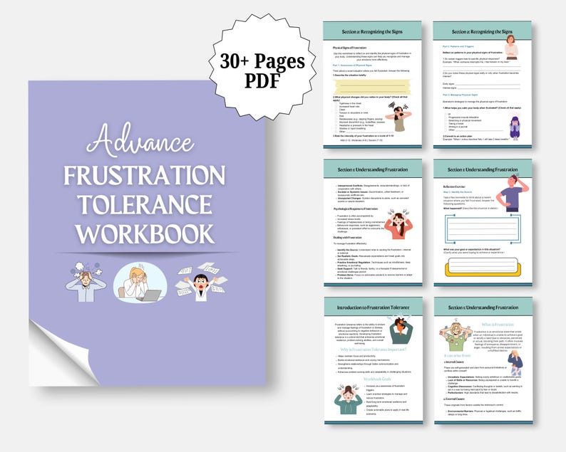 Frustration Tolerance Workbook for Kids, Emotional Regulation ...