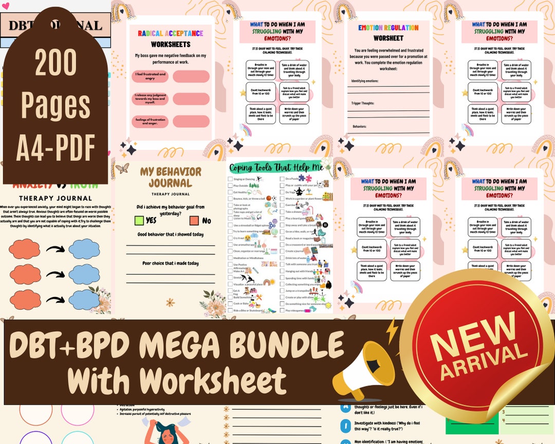 DBT MEGA BUNDLE, Dbt Skills, Dbt Workbook, Therapy Worksheet ...