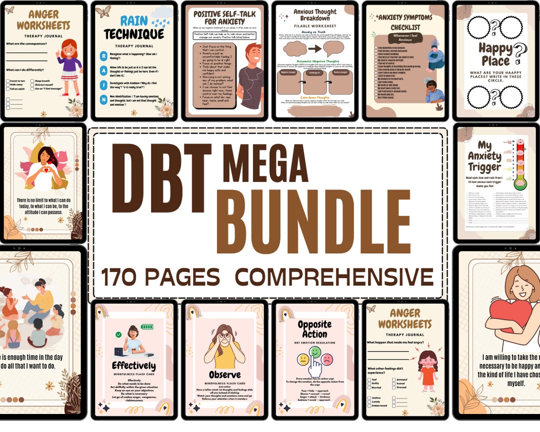 DBT MEGA BUNDLE, Dbt Skills, Dbt Workbook, Therapy Worksheet ...