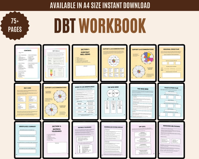 DBT MEGA BUNDLE Dbt Skills Dbt Workbook Therapy Worksheet - Etsy Australia