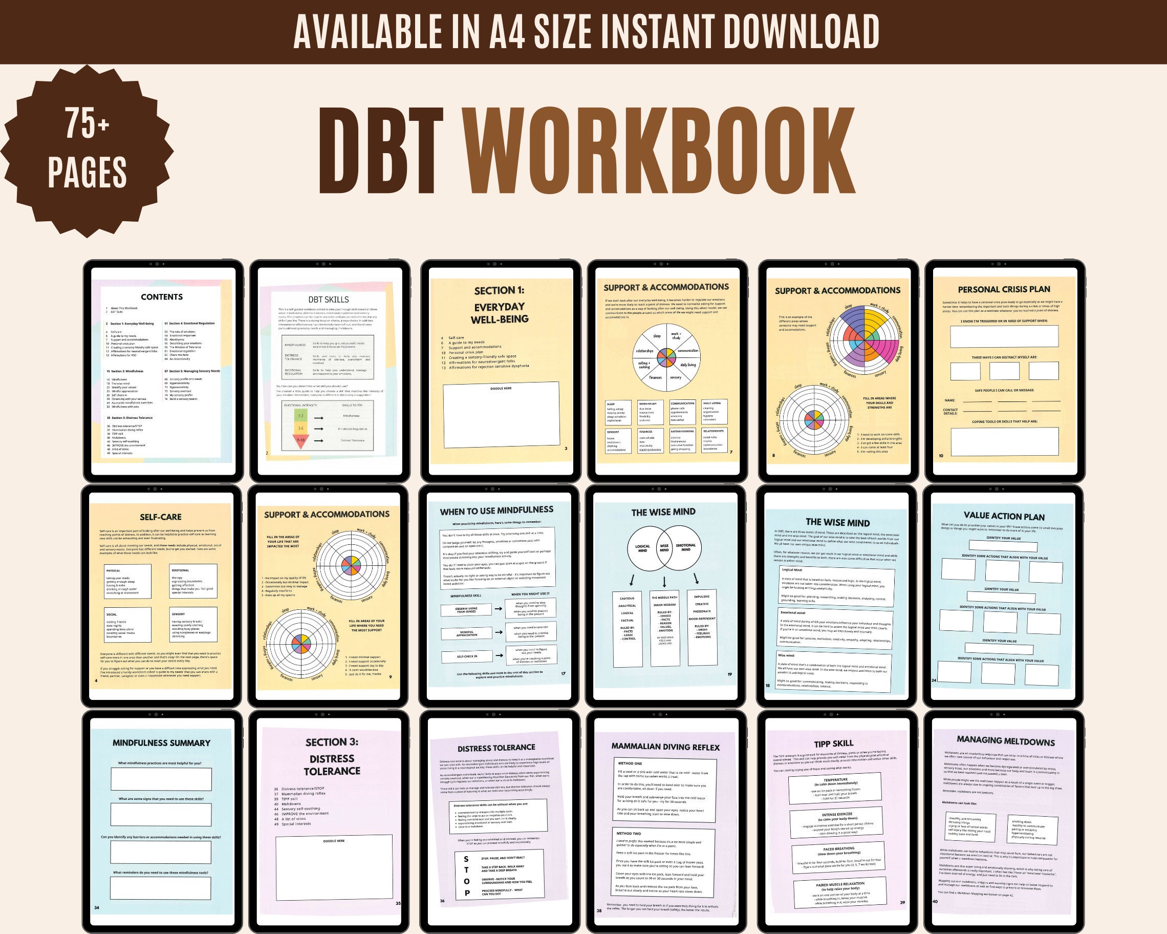 DBT MEGA BUNDLE Dbt Skills Dbt Workbook Therapy Worksheet - Etsy Australia